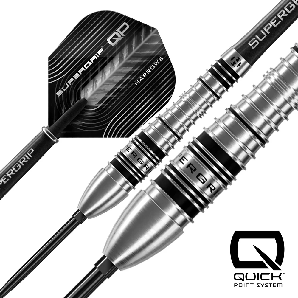 Harrows Supergrip QP Darts - 90% Tungsten Steel Tip - Bomb - 23g ...